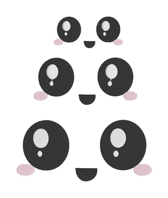 Cute Happy Face Embroidery Design Set of Three 2 Inch 3 | Etsy