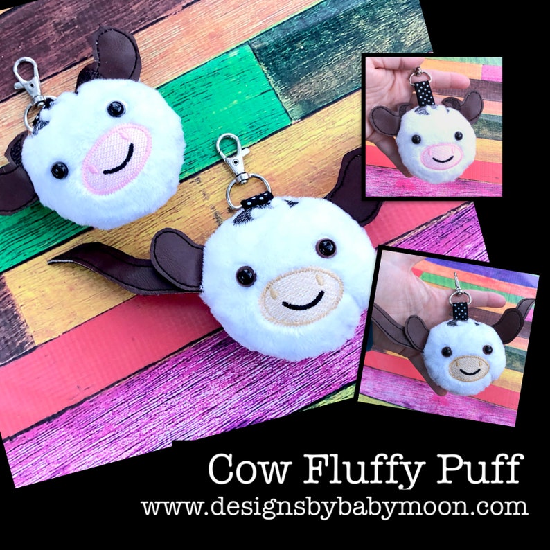 Cow and Longhorn Fluffy Puff in the Hoop Embroidery Design - Etsy