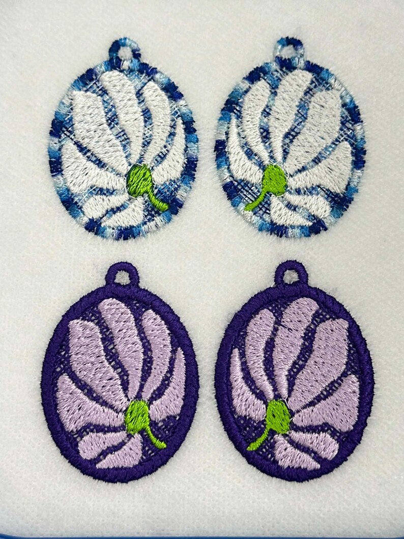 FSL Flower Earring Embroidery Design: Freestanding Lace (digital File ...