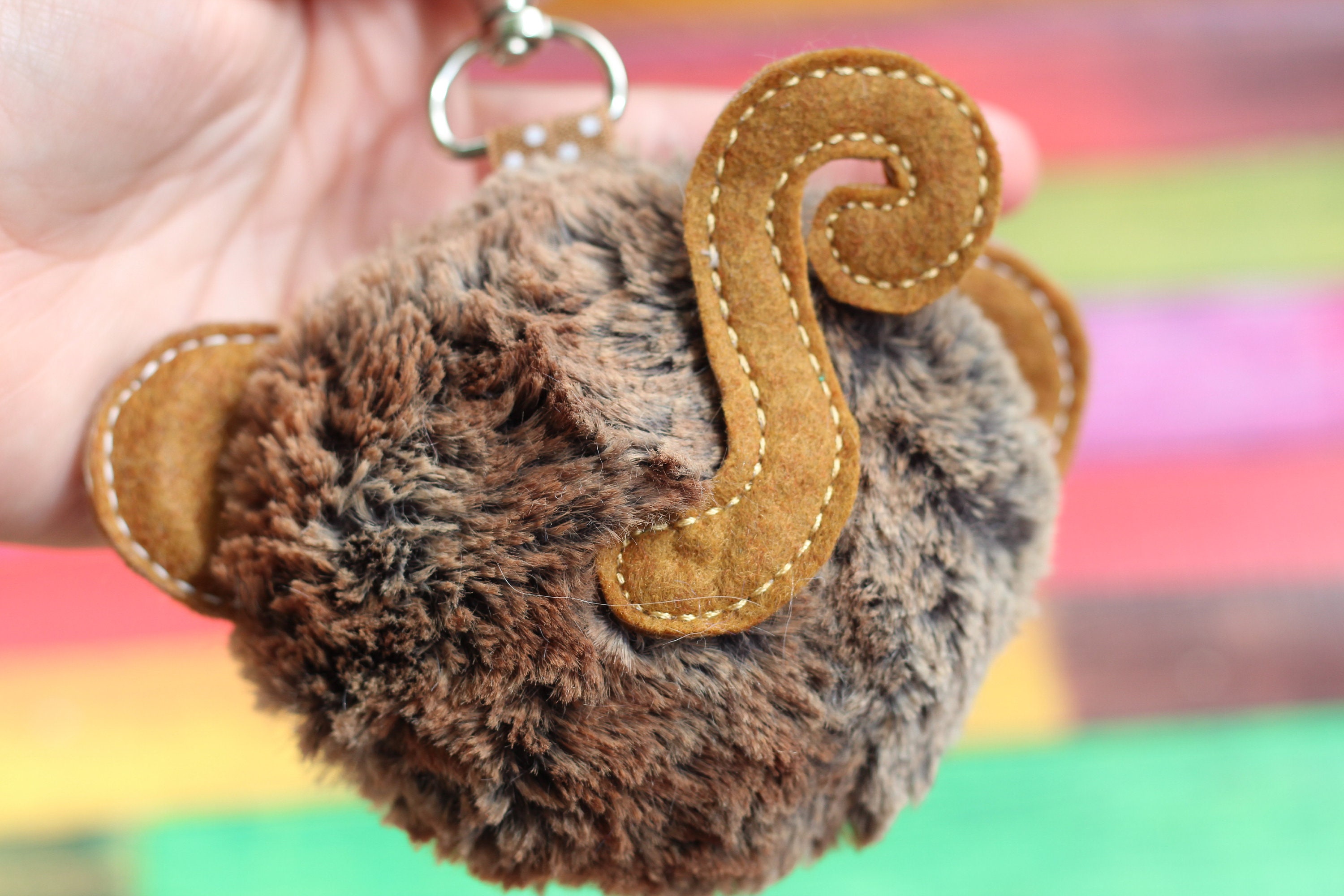 Monkey Fluffy Puff Embroidery Design – Keychain Stuffie (digital ...