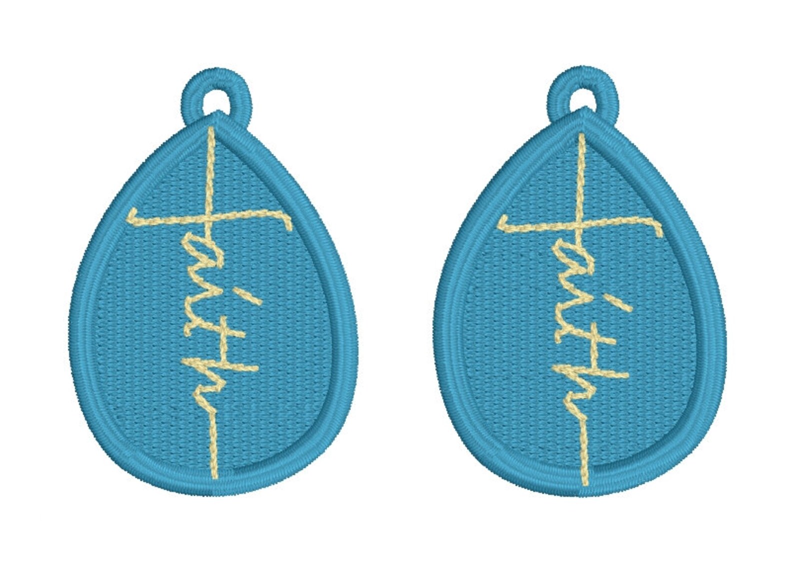 Faith FSL Earrings: Machine Embroidery Design (digital Download) - Etsy