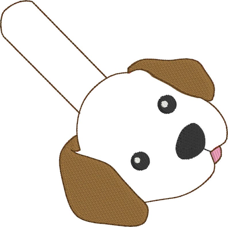 Puppy Snap Tab backpack Tag Embroidery Design Cute Dog | Etsy