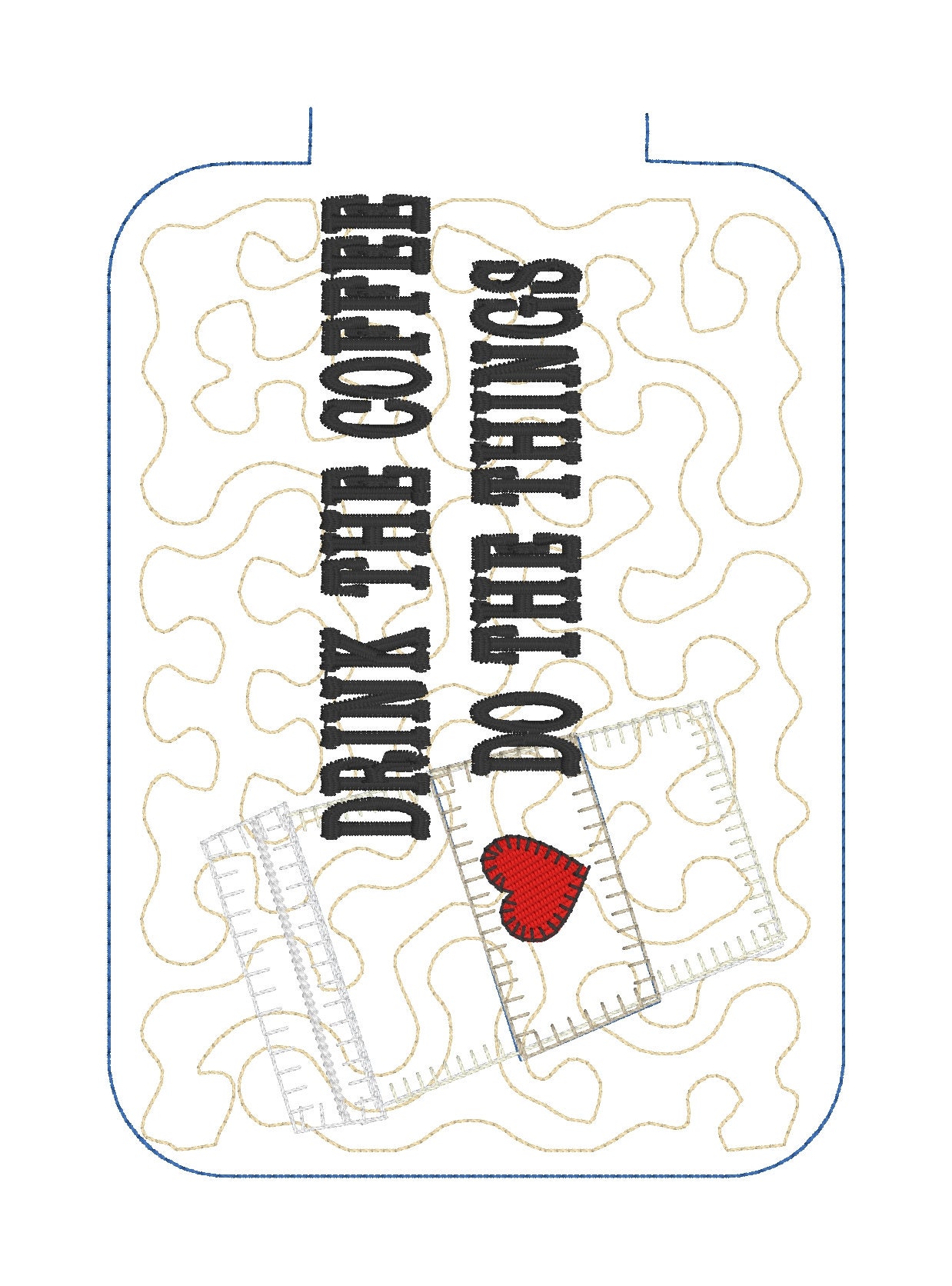 In the Hoop Mug Rug Embroidery Project: Coffee Design (digital Download ...