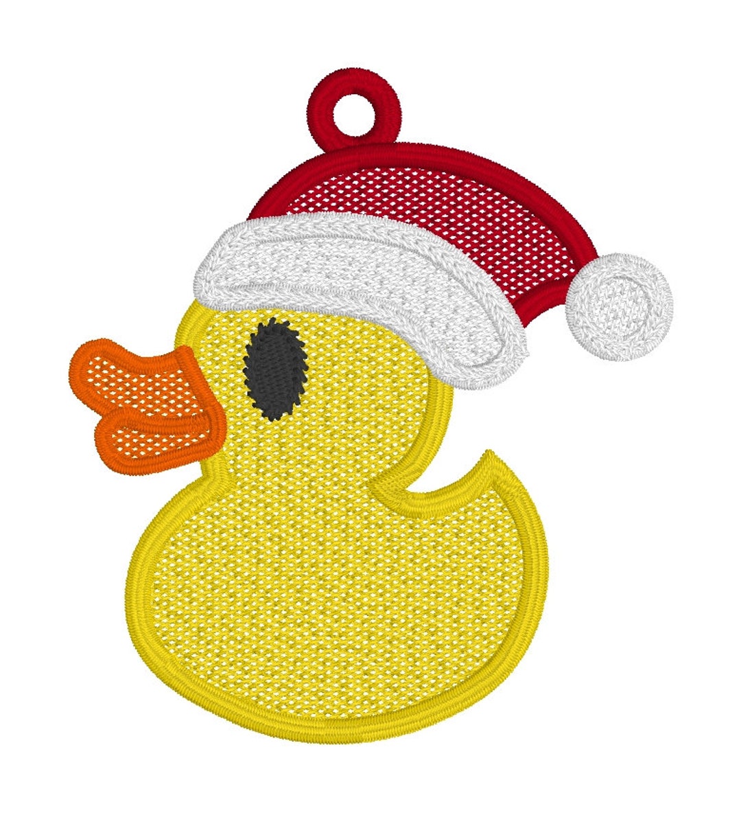 Rubber Ducky Santa Hat Christmas Freestanding Lace Ornament or Bookmark ...