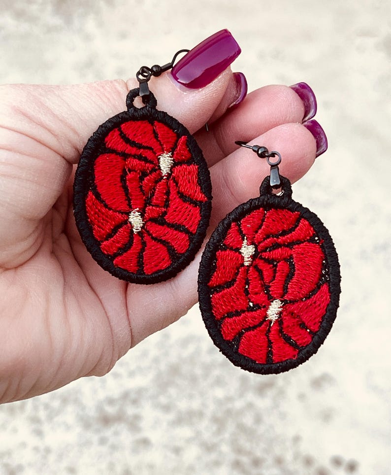 FSL Flower Earring Embroidery Design: Freestanding Lace (digital File ...
