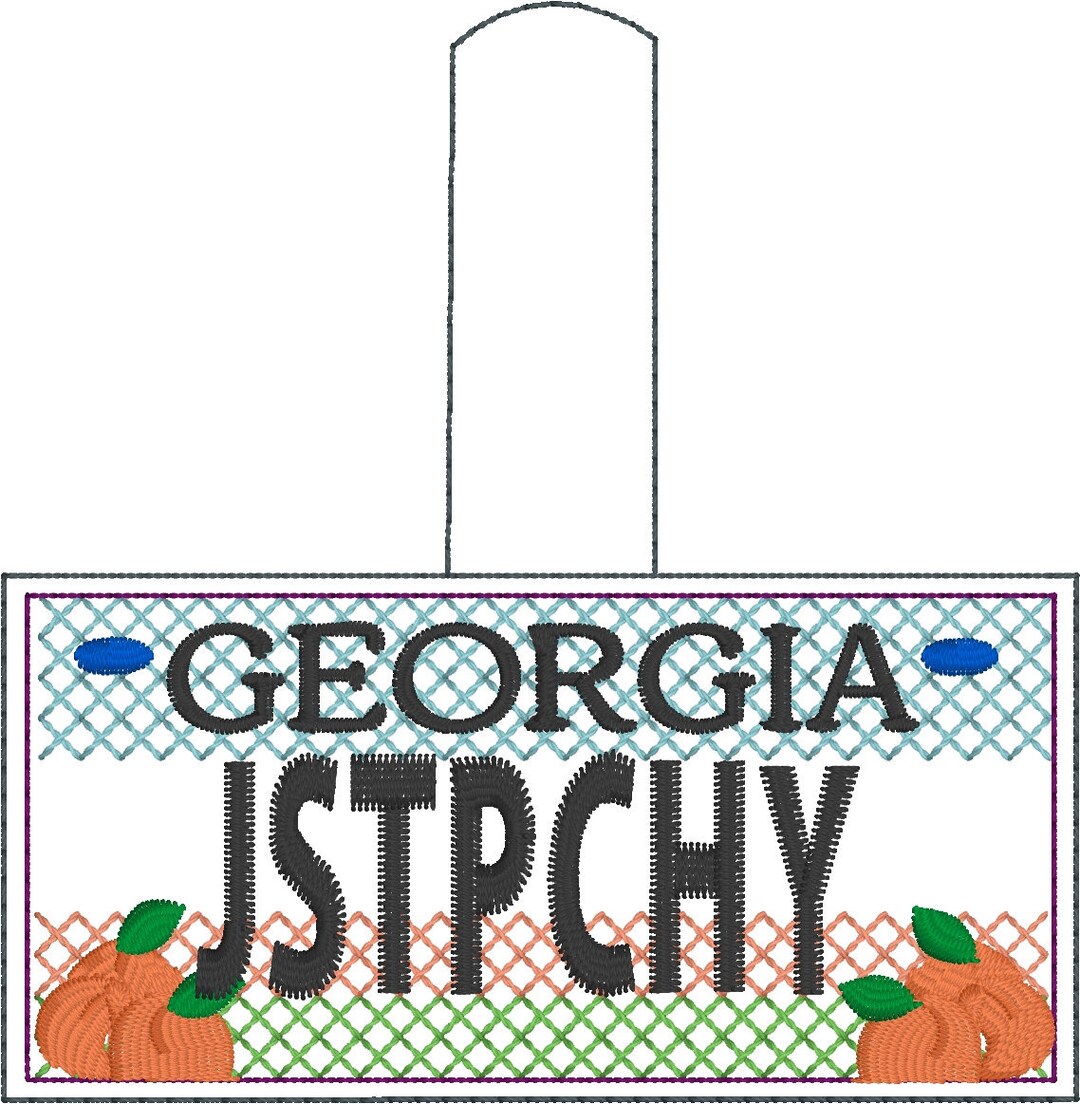 Georgia State License Plate Design - Make Your Own Replica Embroidery ...