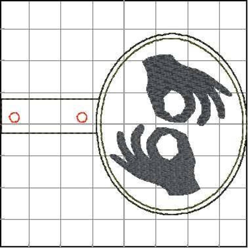 ASL Sign Language Interpreter Snap Tab: In-the-hoop Embroidery Design ...