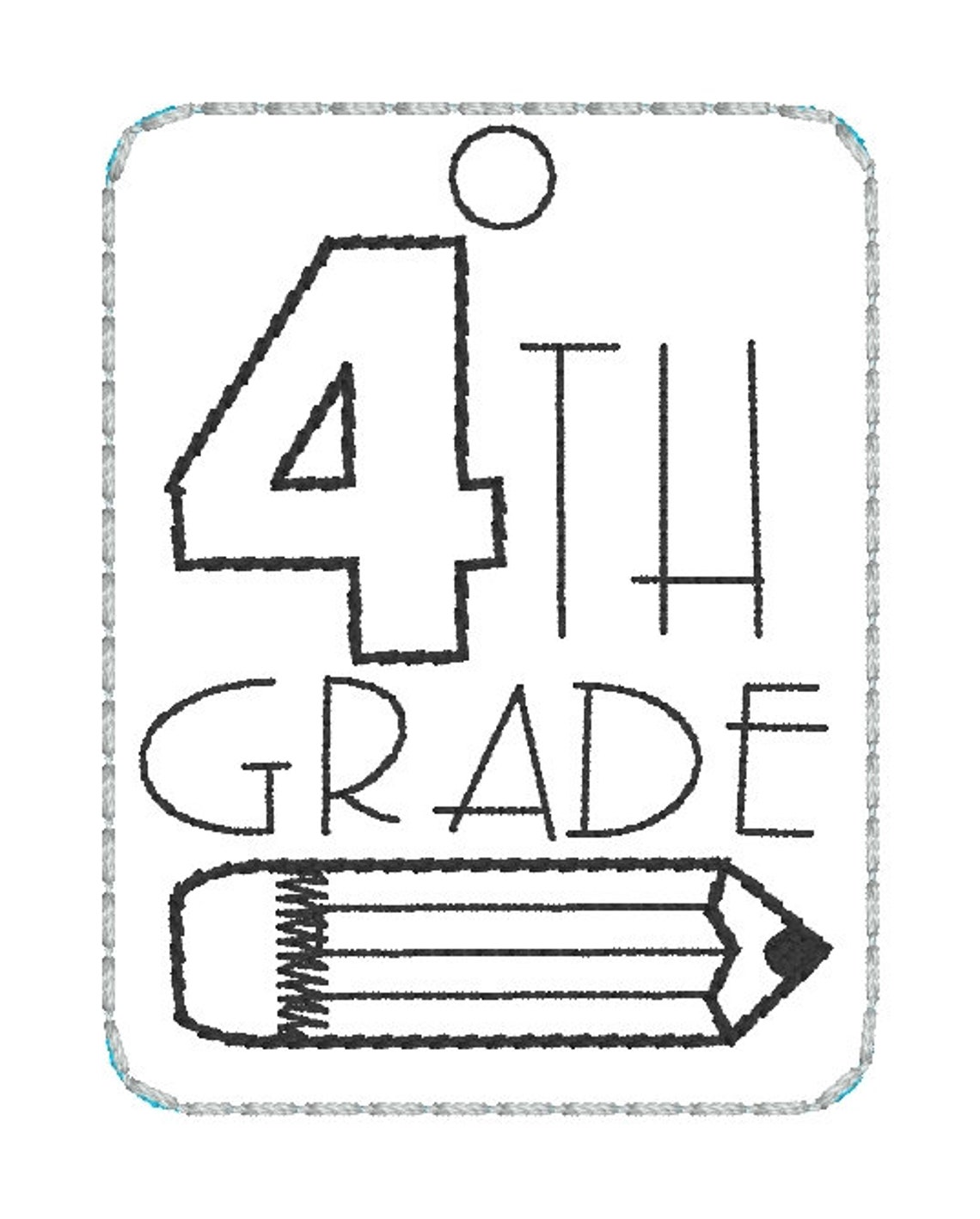 Grade School Tags and Eyelets 4th Grade 4x4 and 5x7 Hoops - Etsy