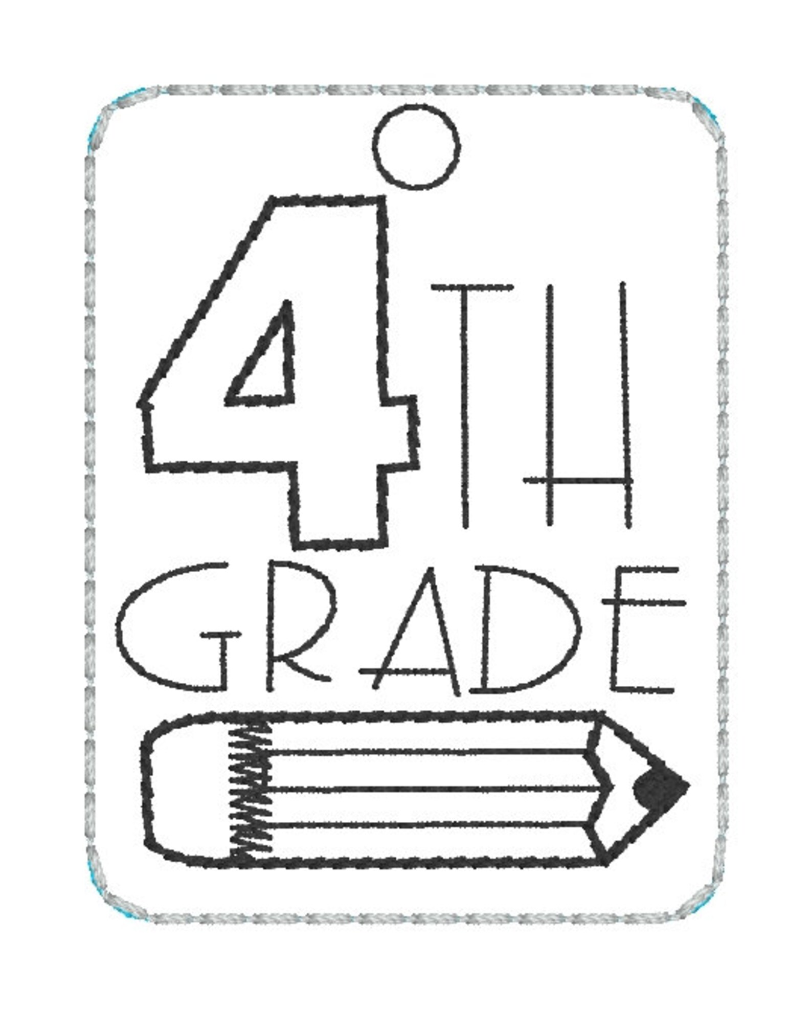 Grade School Tags and Eyelets 4th Grade 4x4 and 5x7 Hoops - Etsy