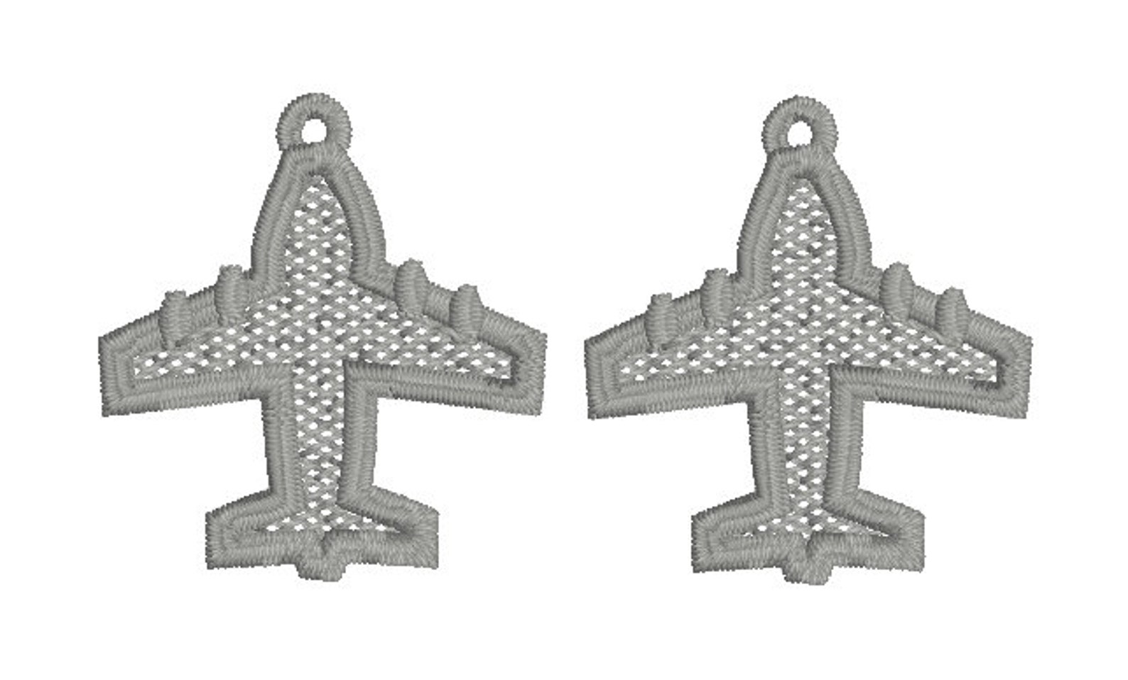 FSL Airplane Earrings: In-the-hoop Embroidery (digital Download) - Etsy
