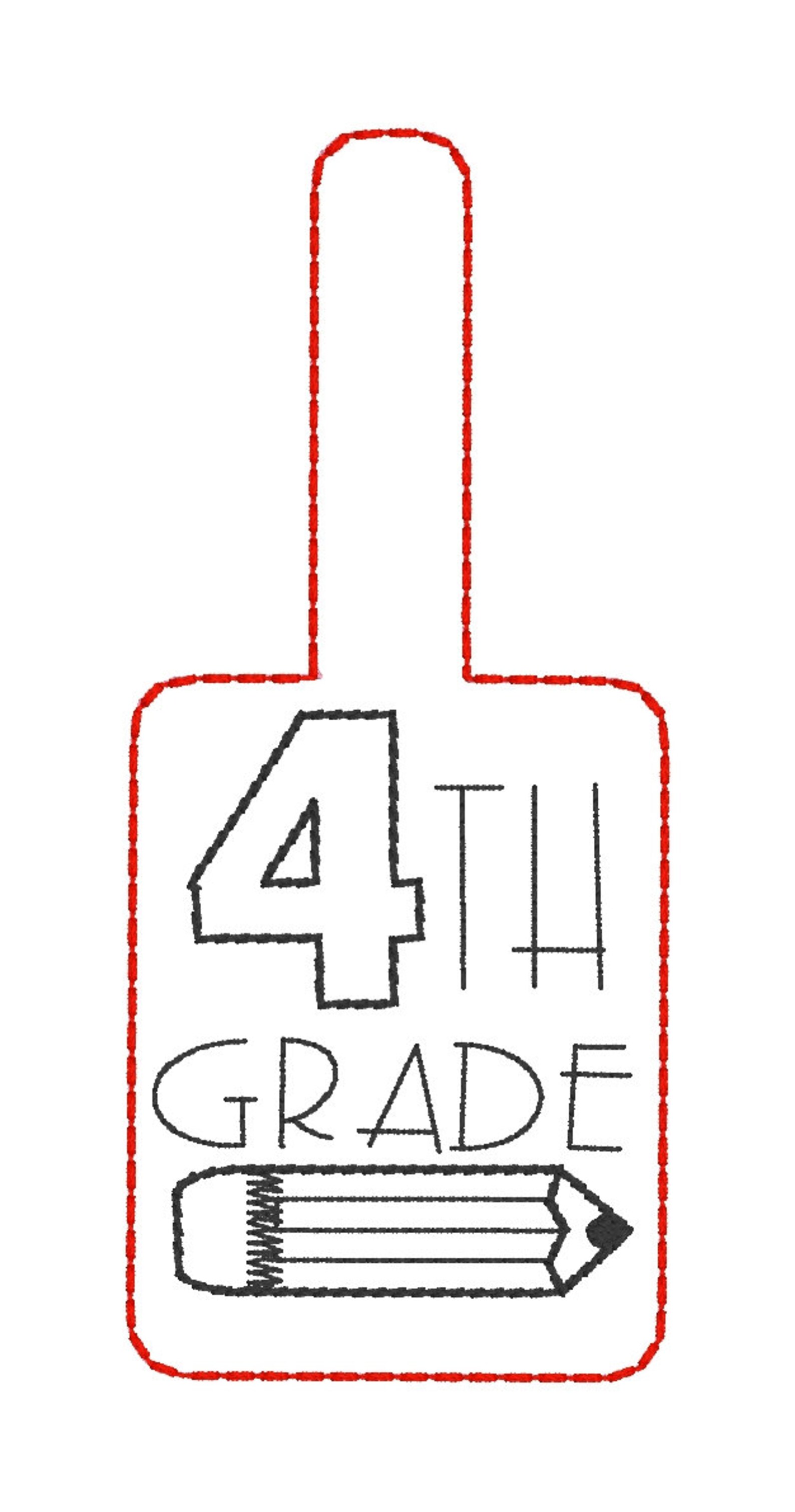 Grade School Tags and Eyelets 4th Grade 4x4 and 5x7 Hoops - Etsy