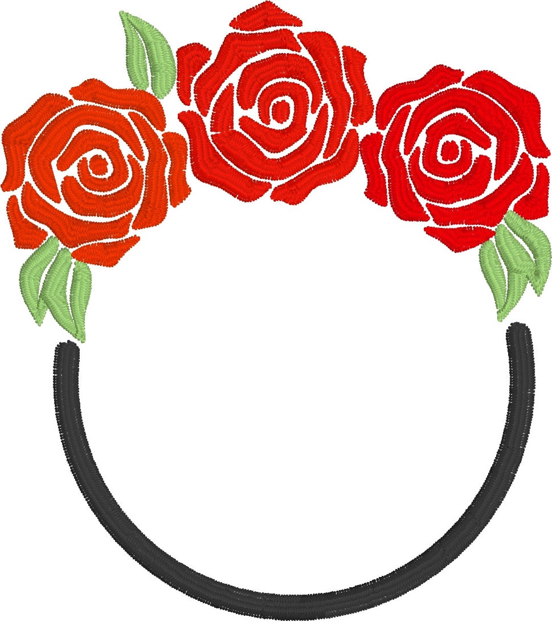 Roses Monogram Frame Embroidery Design - Organic Collection - Rose ...
