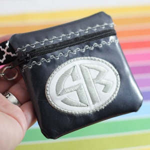 DBB Monogram Oval Zipper Pouch - 4x4 in the Hoop Zipper Bag Design ...