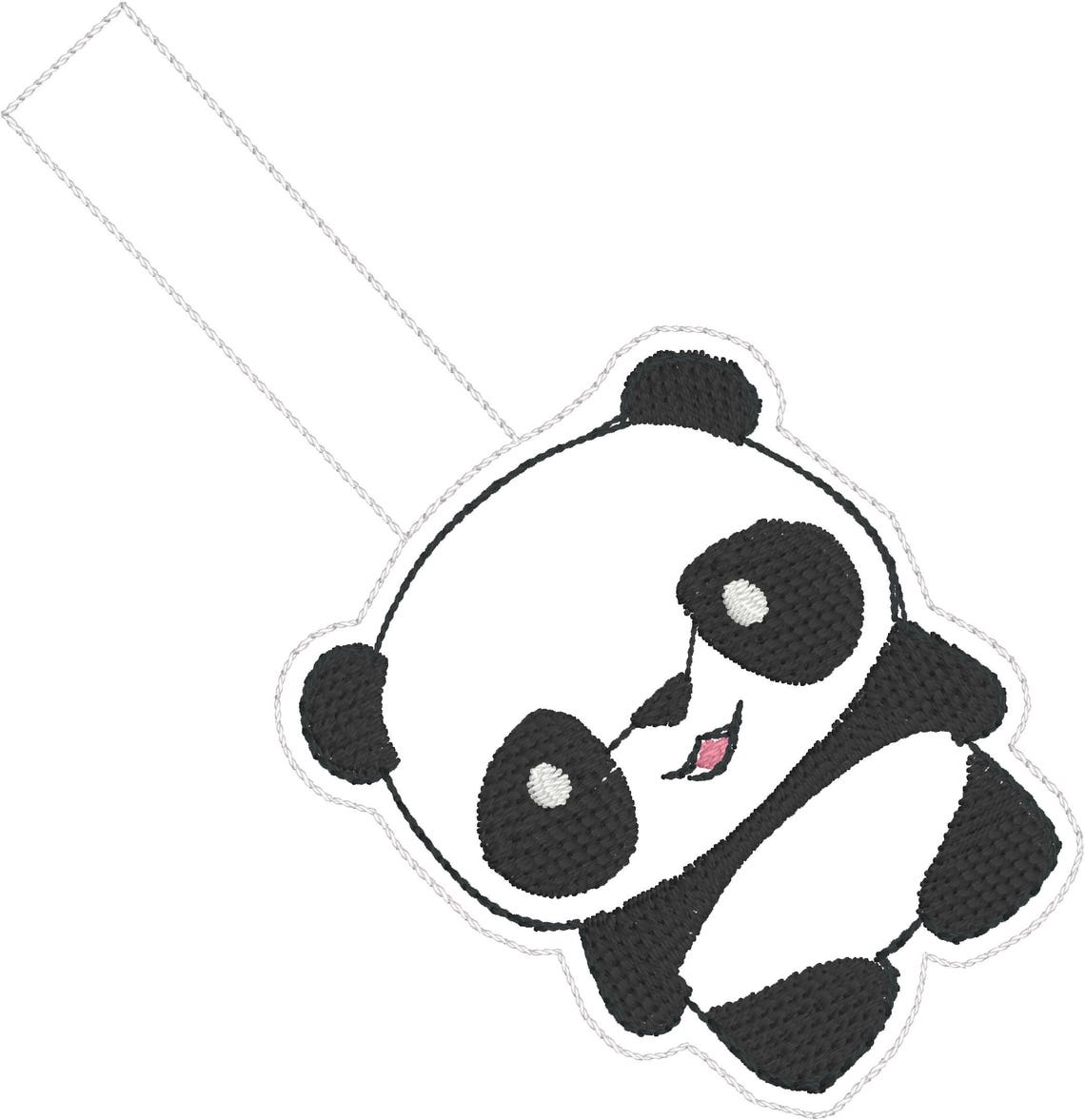 Panda Bear Snap Tab 4x4-backpack Tag Embroidery Design-ith - Etsy