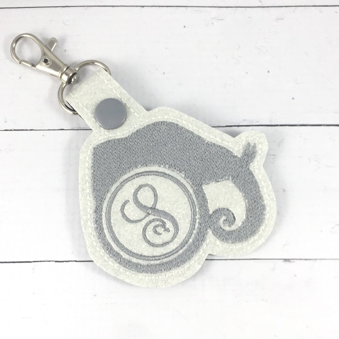Elephant Snap Tab Embroidery Design: Monogram Key Fob (4x4 Hoop ...