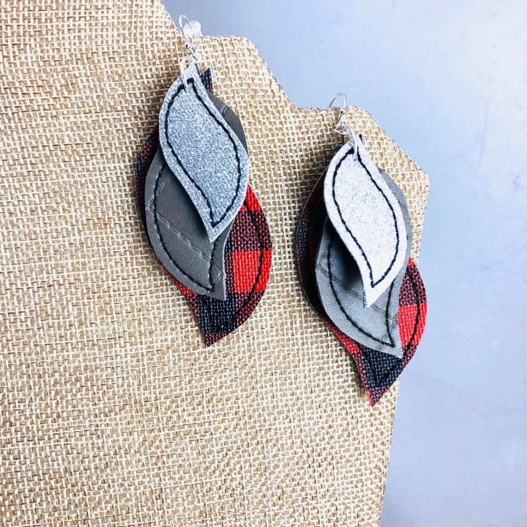 Skinny Swish Earrings Embroidery Design With Bonus Svgs- Earrings ...