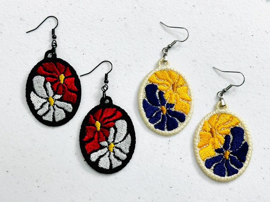 FSL Flower Earring Embroidery Design: Freestanding Lace (digital File ...