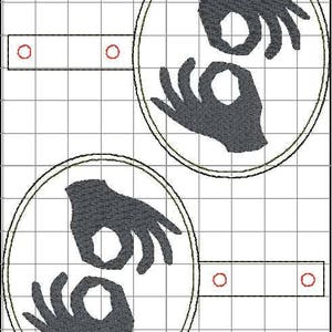 ASL Sign Language Interpreter Snap Tab: In-the-hoop Embroidery Design ...