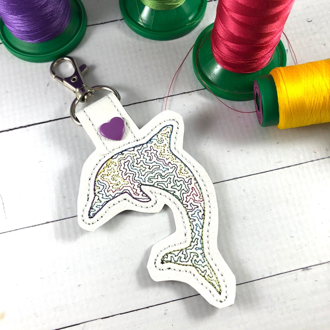 Dolphin Quick Stitch ITH Snap Tab for 4x4 Hoops-bbed-backpack Tag ...