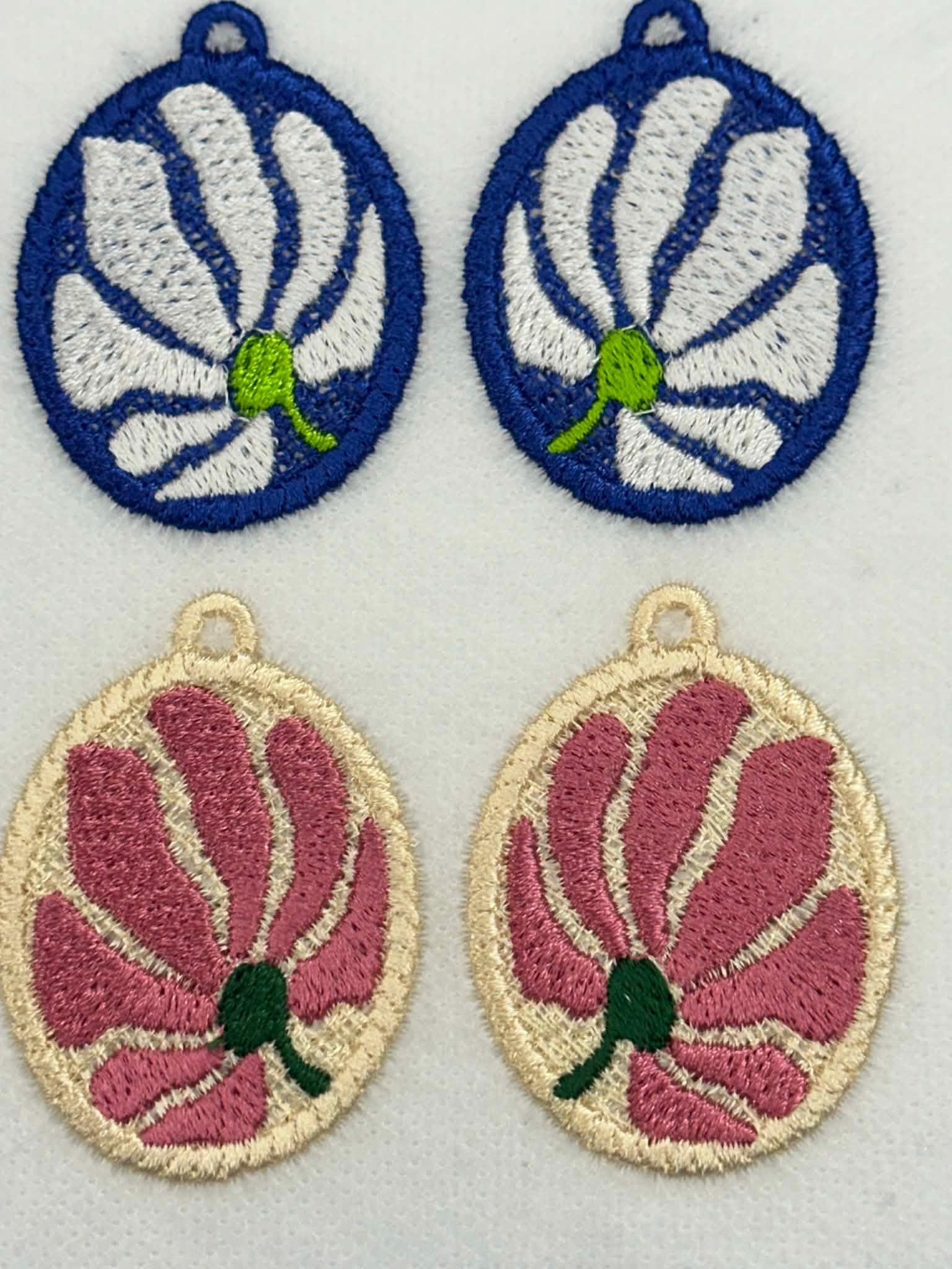FSL Flower Earring Embroidery Design: Freestanding Lace (digital File ...