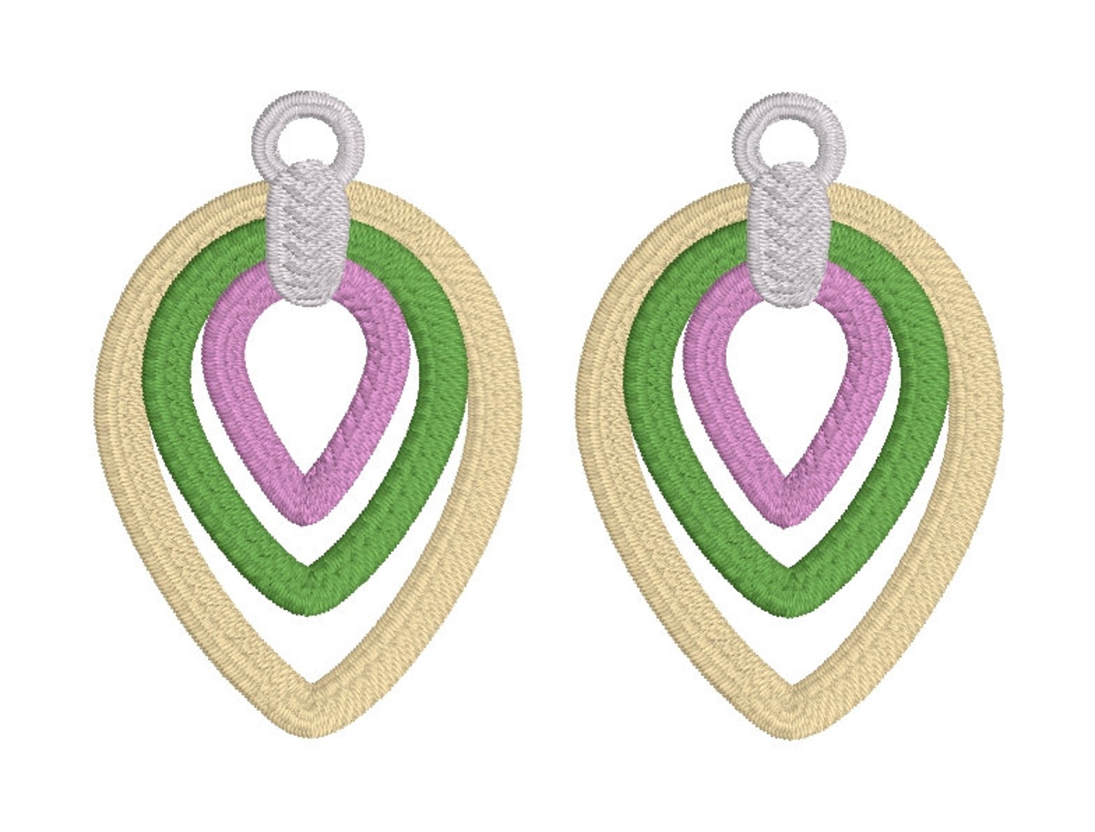 Snake Loops FSL Earrings: In-the-hoop Lace Embroidery Design (digital ...