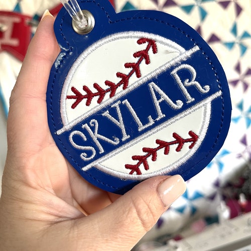 Baseball or Softball Bag Tag in the Hoop Digital Design - Etsy