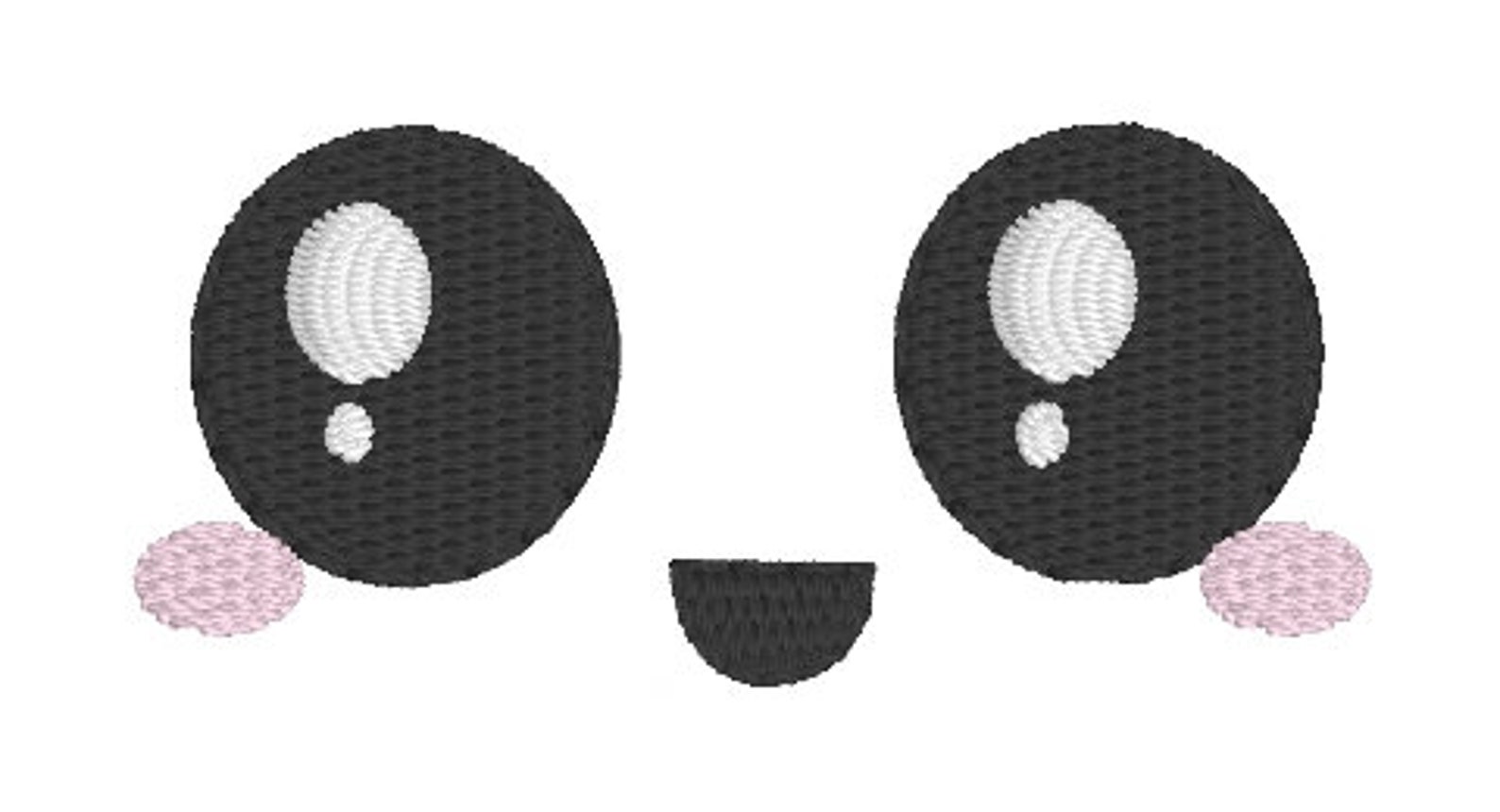 Cute Happy Face Embroidery Design Set of Three 2 Inch 3 | Etsy