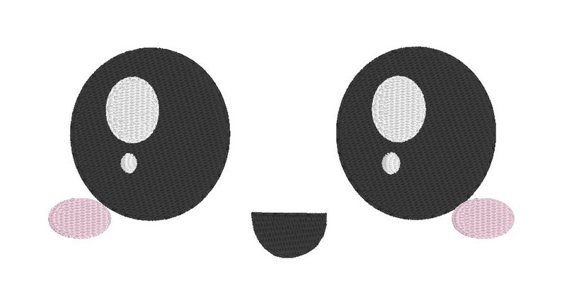 Cute Happy Face Embroidery Design Set of Three 2 Inch 3 | Etsy