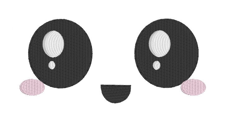 Cute Happy Face Embroidery Design Set of Three 2 Inch 3 | Etsy