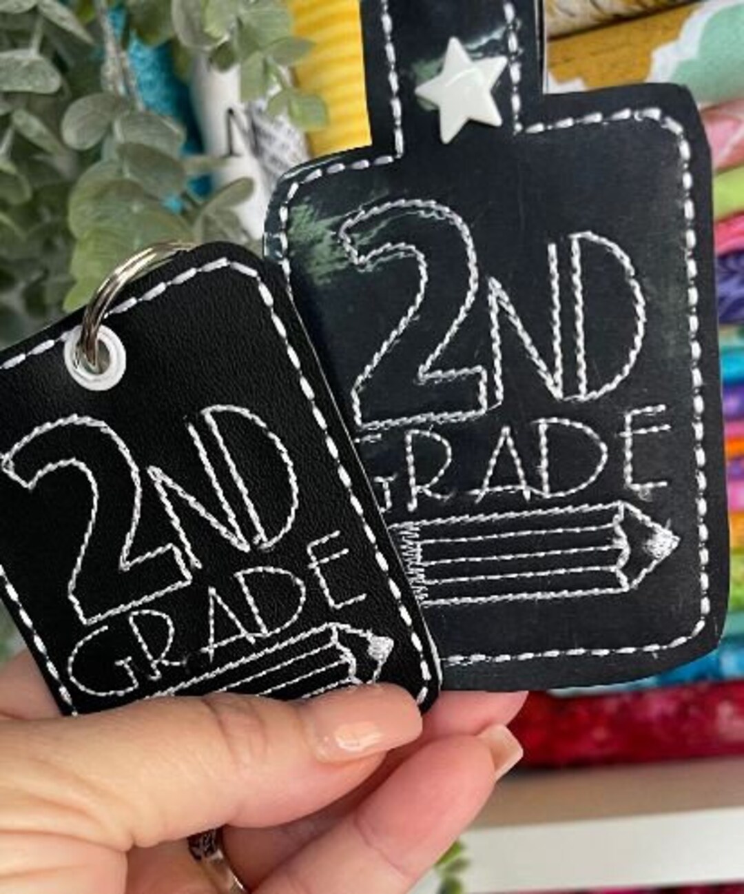 2nd Grade Embroidery Tag: School Eyelet & Snap Tab Designs (digital ...