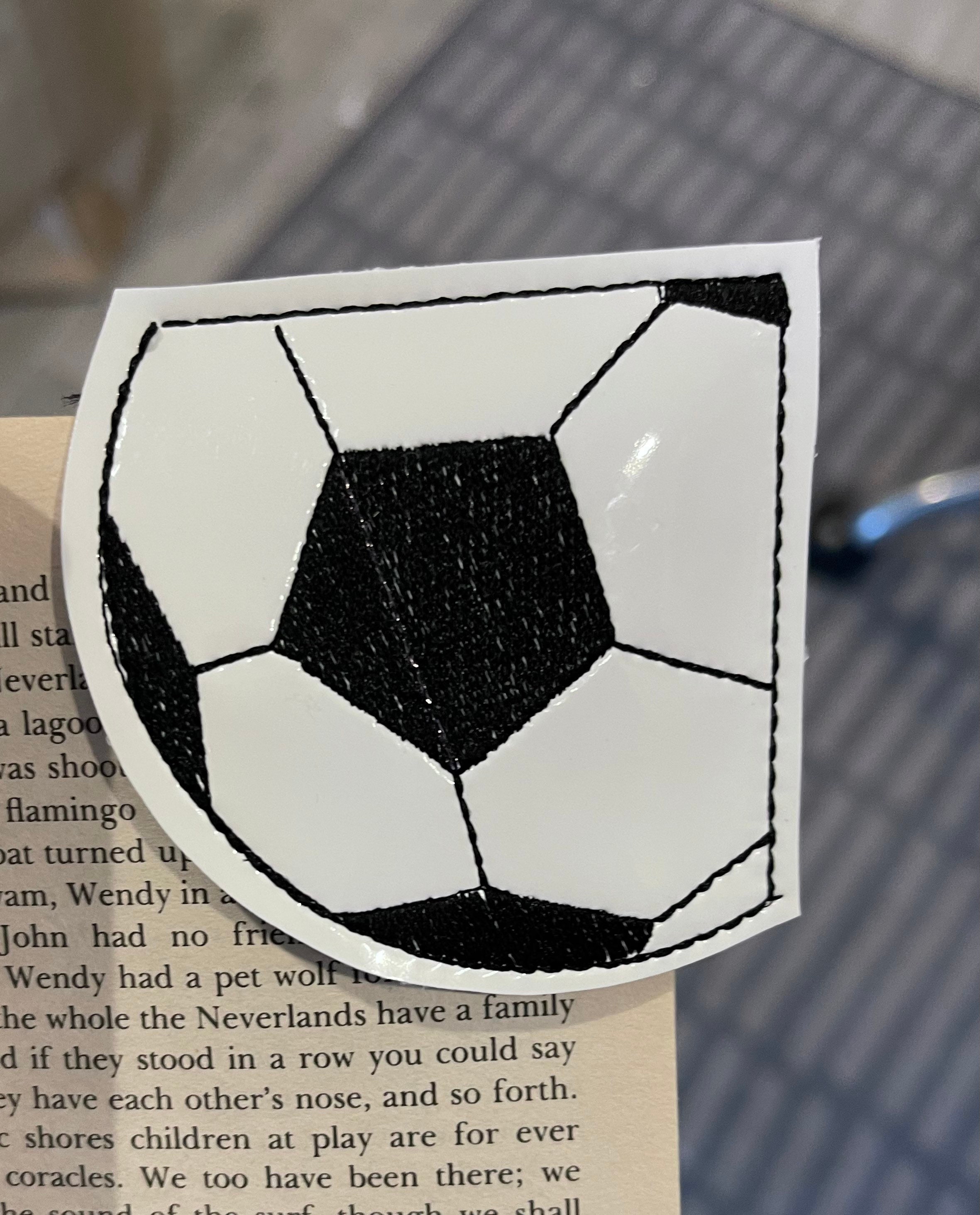 Soccer Ball Corner Bookmark Embroidery Design Digital - Etsy