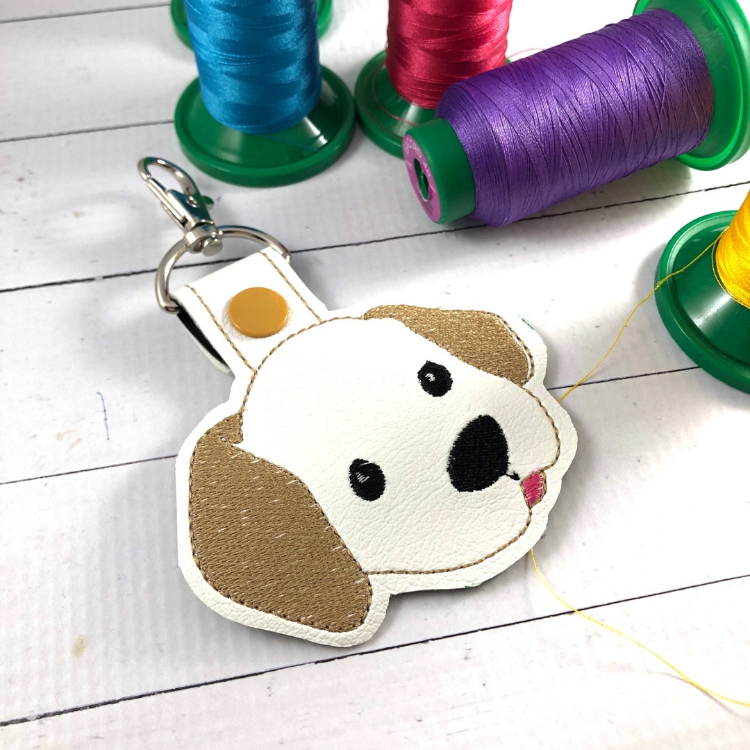 Puppy Snap Tab -backpack Tag Embroidery Design- Cute Dog Diaper Bag Tag ...