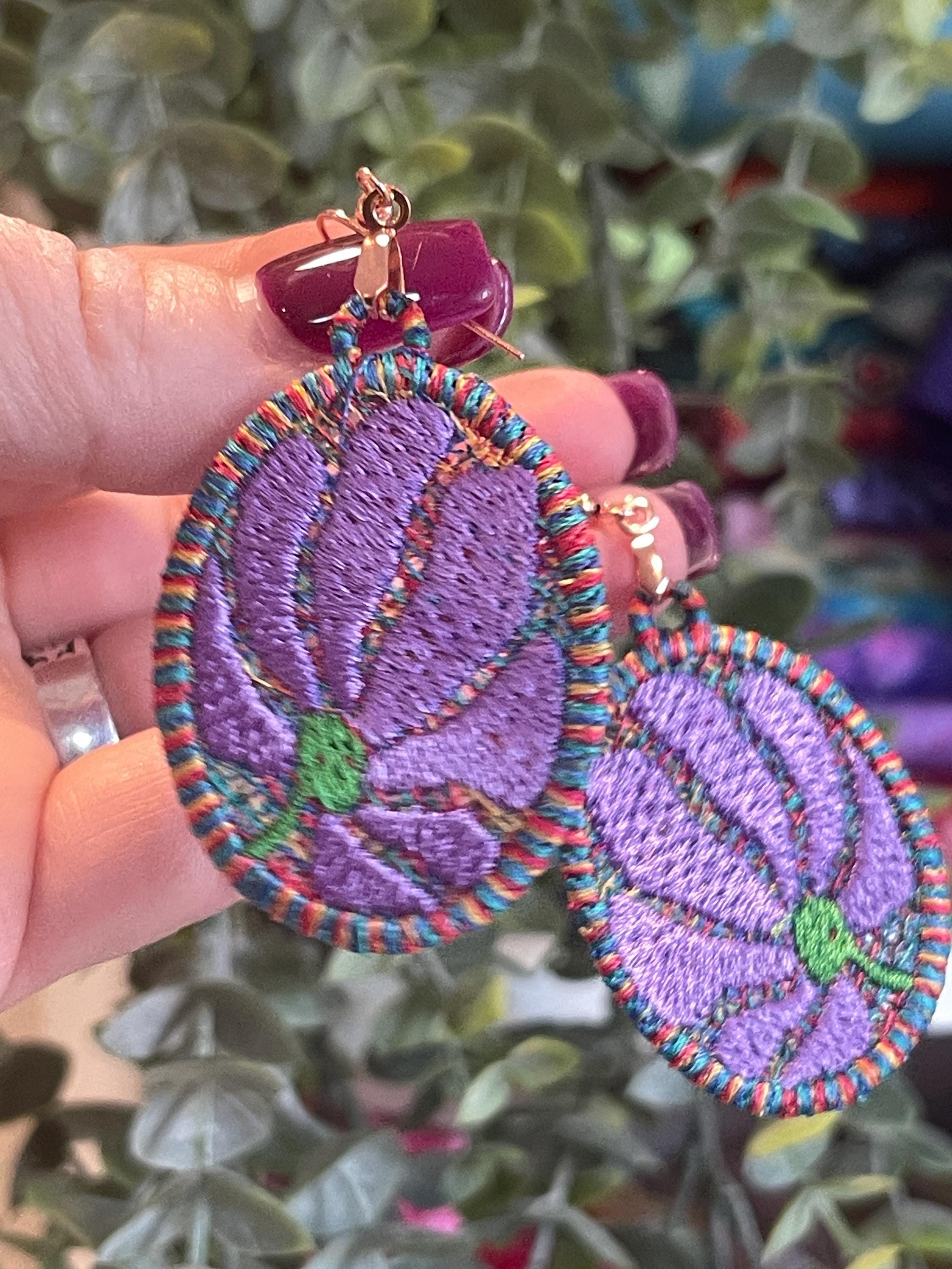 FSL Flower Earring Embroidery Design: Freestanding Lace (digital File ...