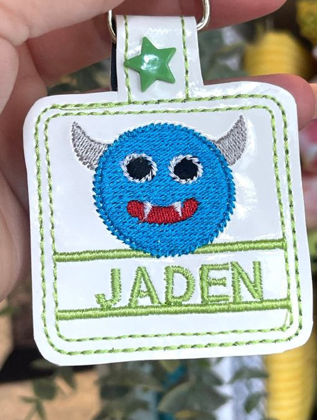 Little Monster Snap Tab ITH Embroidery Design: Customizable Backpack ...