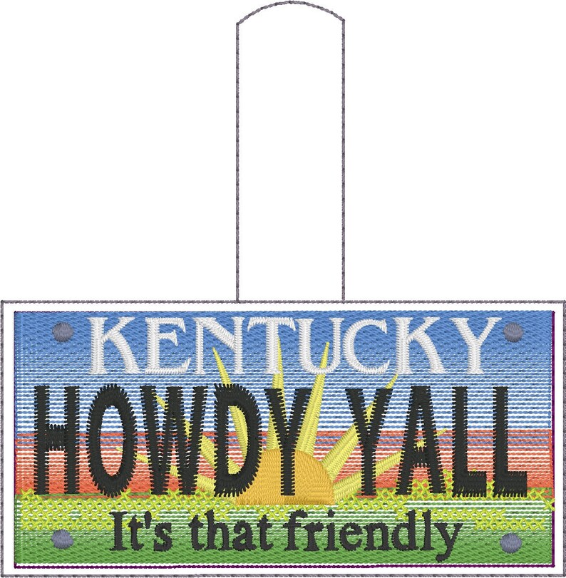 Kentucky State License Plate Design - Make Your Own Replica Embroidery ...