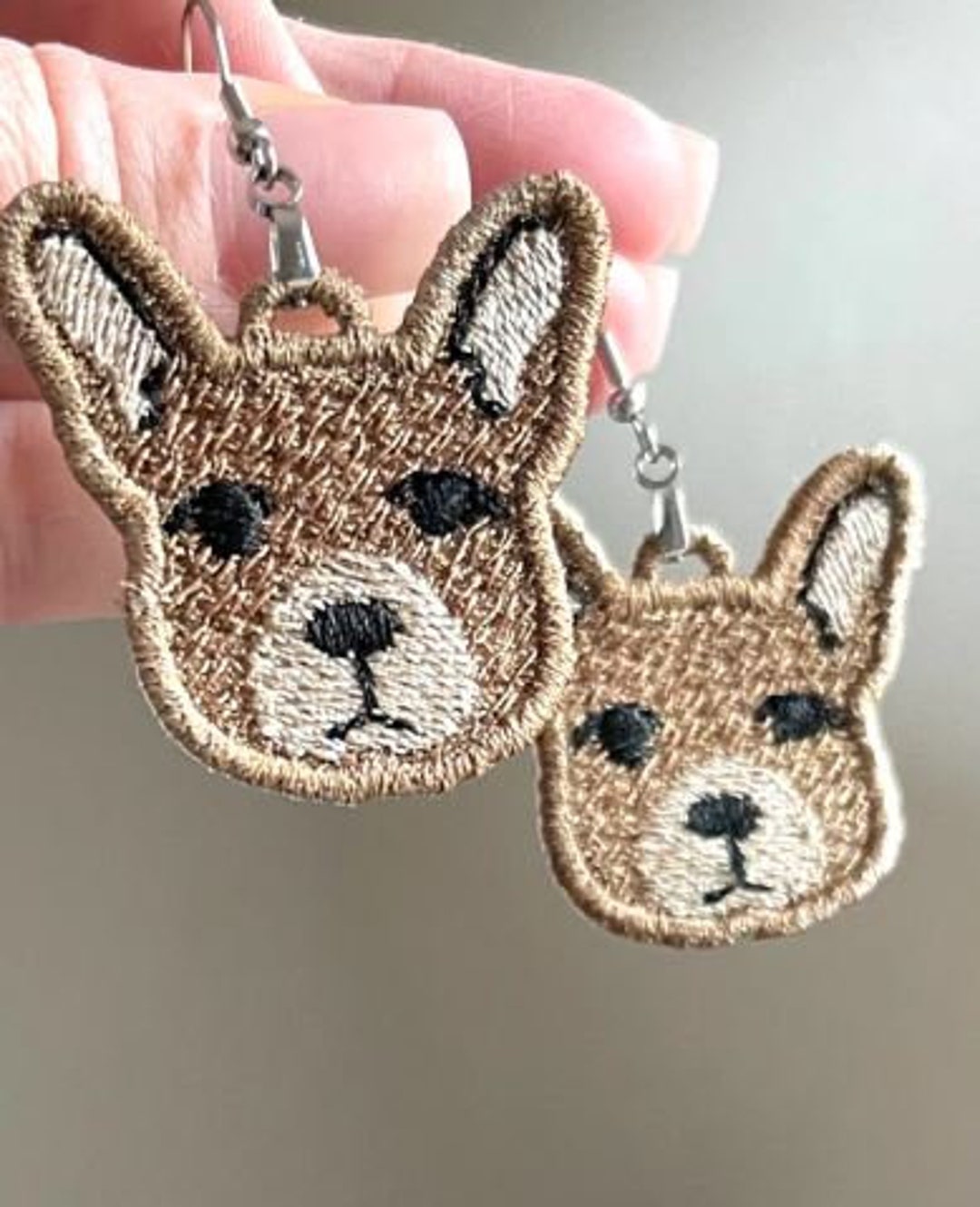 Frenchie French Bulldog Face Freestanding Lace Earring Design File for ...
