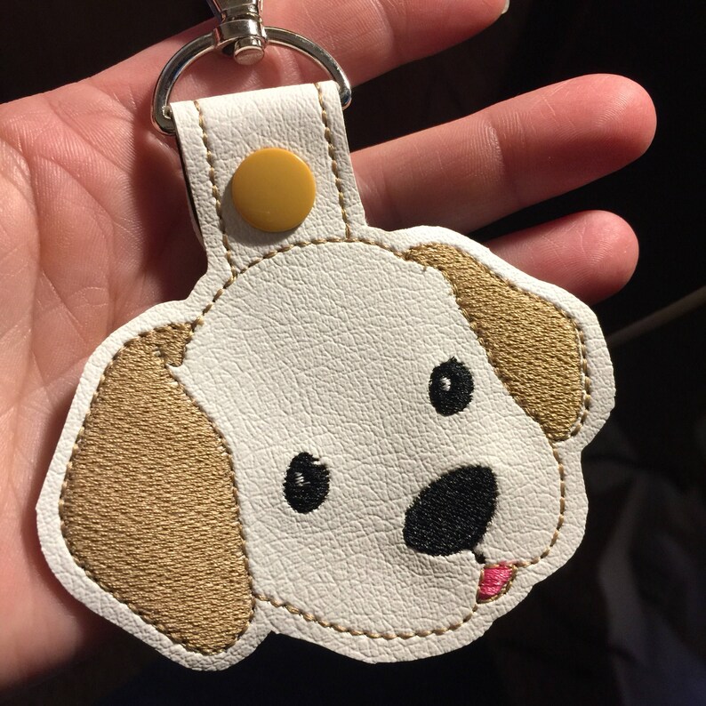 Puppy Snap Tab backpack Tag Embroidery Design Cute Dog | Etsy