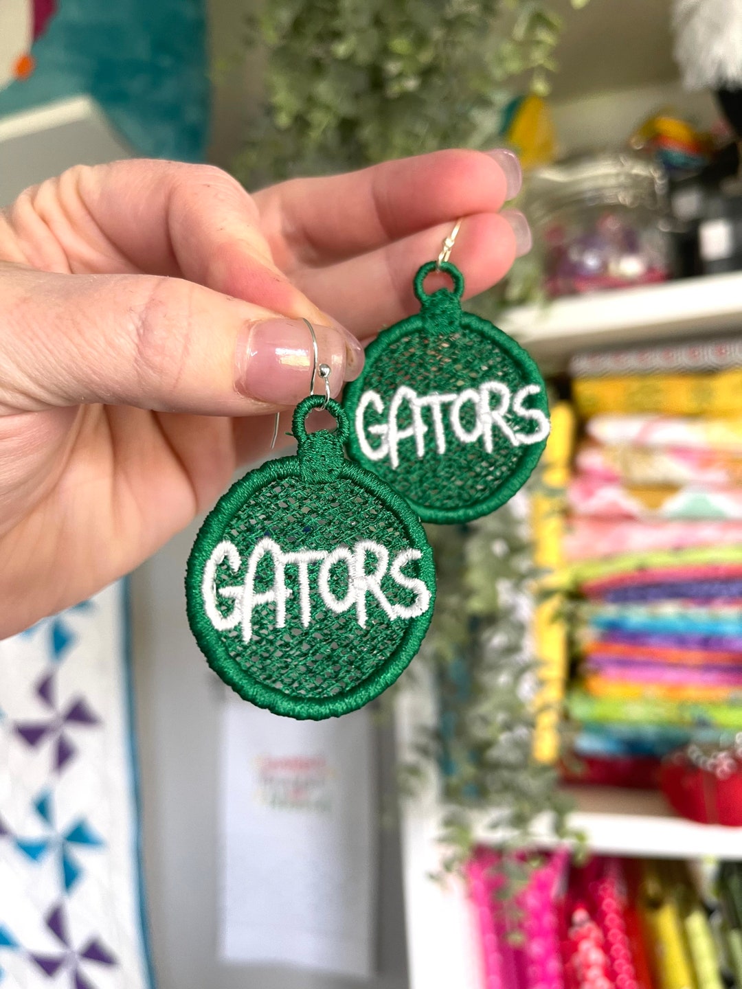 School Spirit - GATORS FSL Earring Machine Embroidery Design File ...
