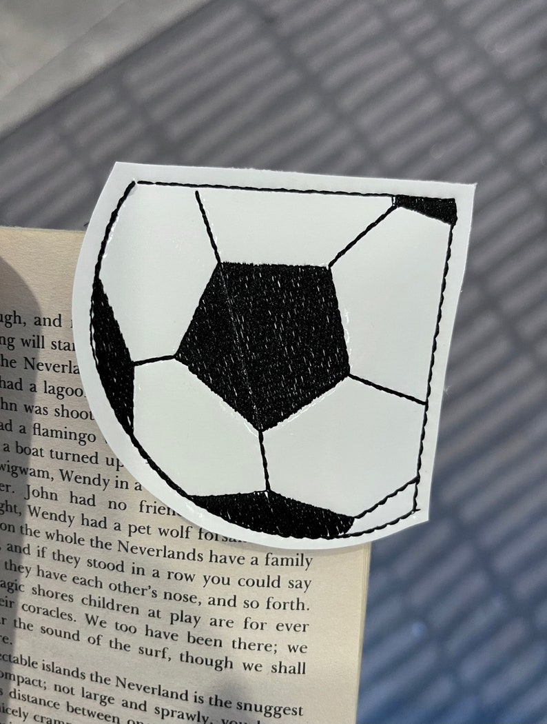 Soccer Ball Corner Bookmark Embroidery Design Digital - Etsy