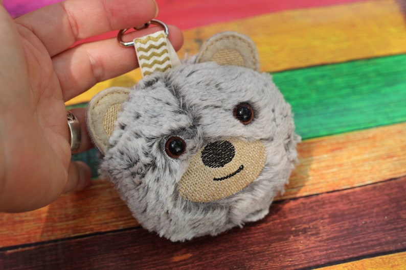 Bear Fluffy Puff Embroidery Design – ITH Stuffie Keychain (digital ...