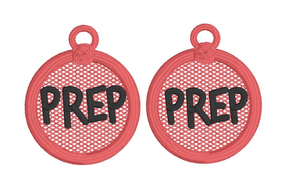 School Spirit - PREP FSL Earring Machine Embroidery Design File ...