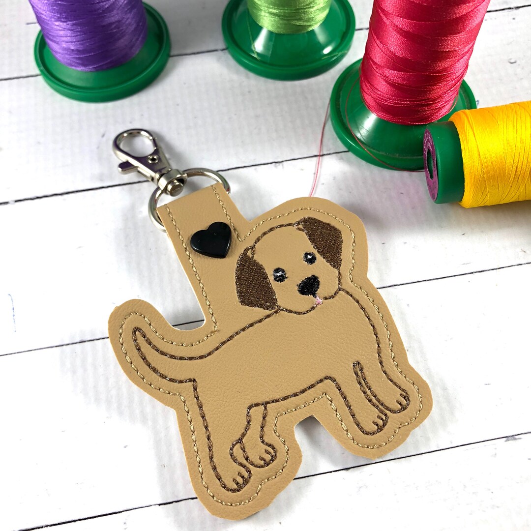 Puppy Snap Tab -backpack Tag Embroidery Design- Cute Dog Diaper Bag Tag ...