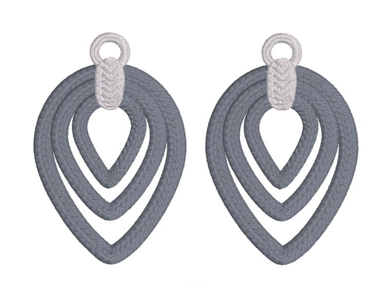 Snake Loops FSL Earrings: In-the-hoop Lace Embroidery Design (digital ...