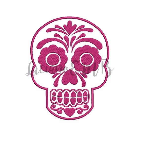 Sugar Skull Embroidery Design-9 Sizes-7 Formats-design Instant | Etsy