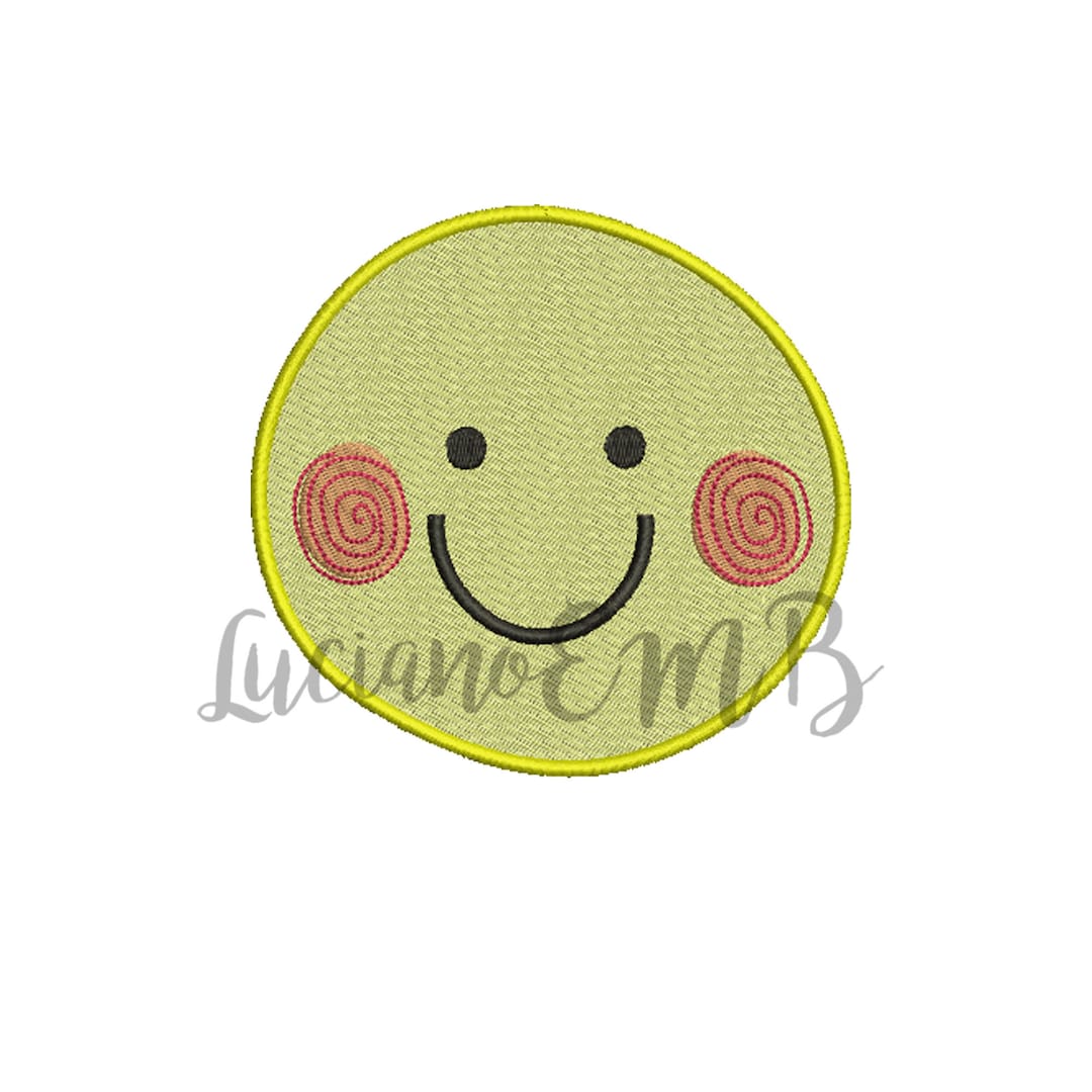 Smiley Face Embroidery Design- 7 Sizes-7 Formats-design Instant ...