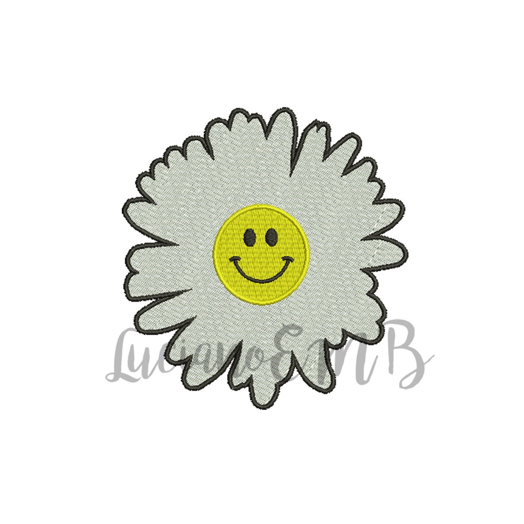 Daisy Smiley Face Embroidery Design-9 Sizes-8 Formats-design Instant ...