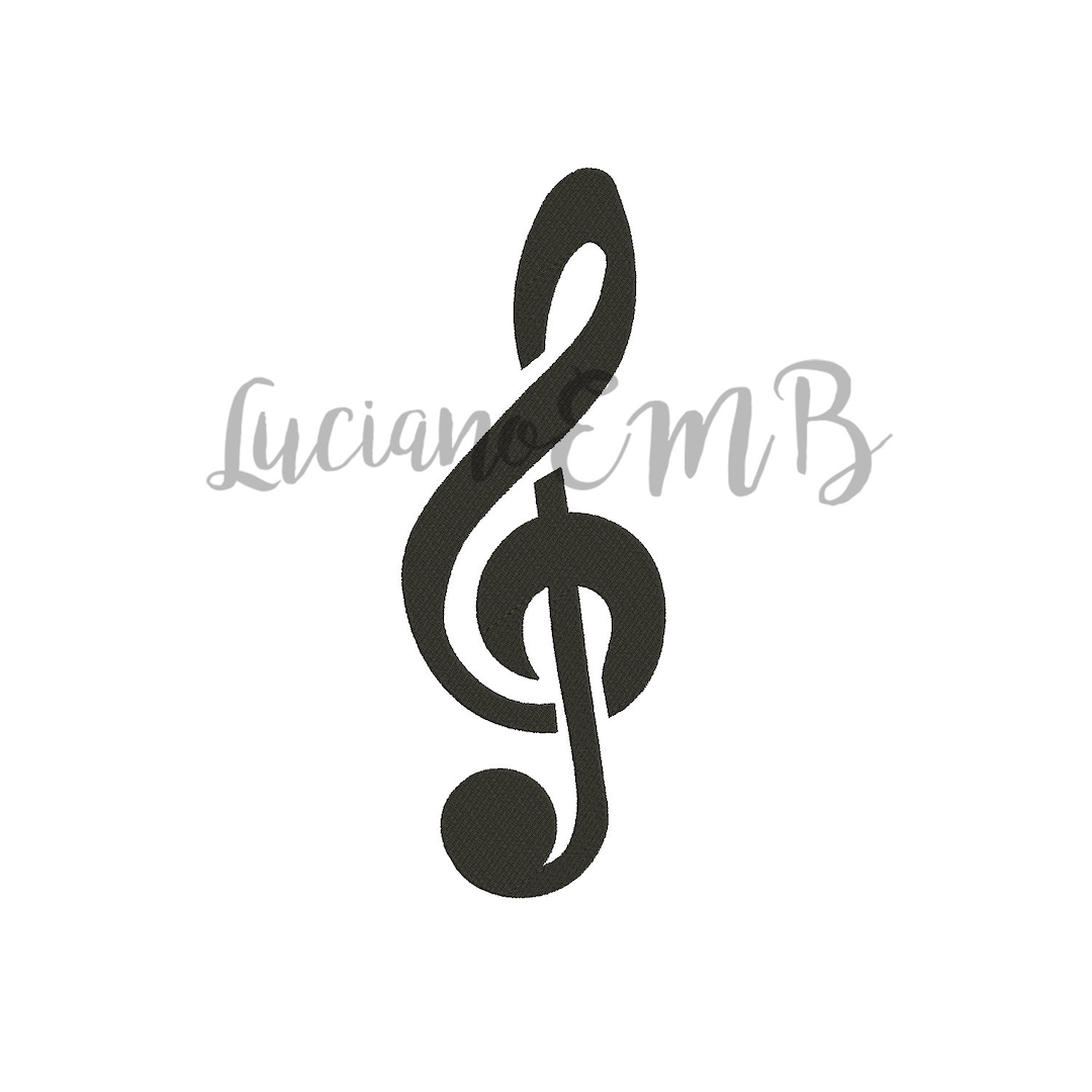 Treble Clef Music Embroidery Design-9 Sizes-8 Formats-design Instant ...