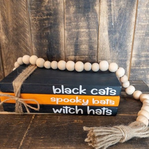 LARGE Halloween Book Stack Bookshelf Decor, Fall Decorative Books - Etsy