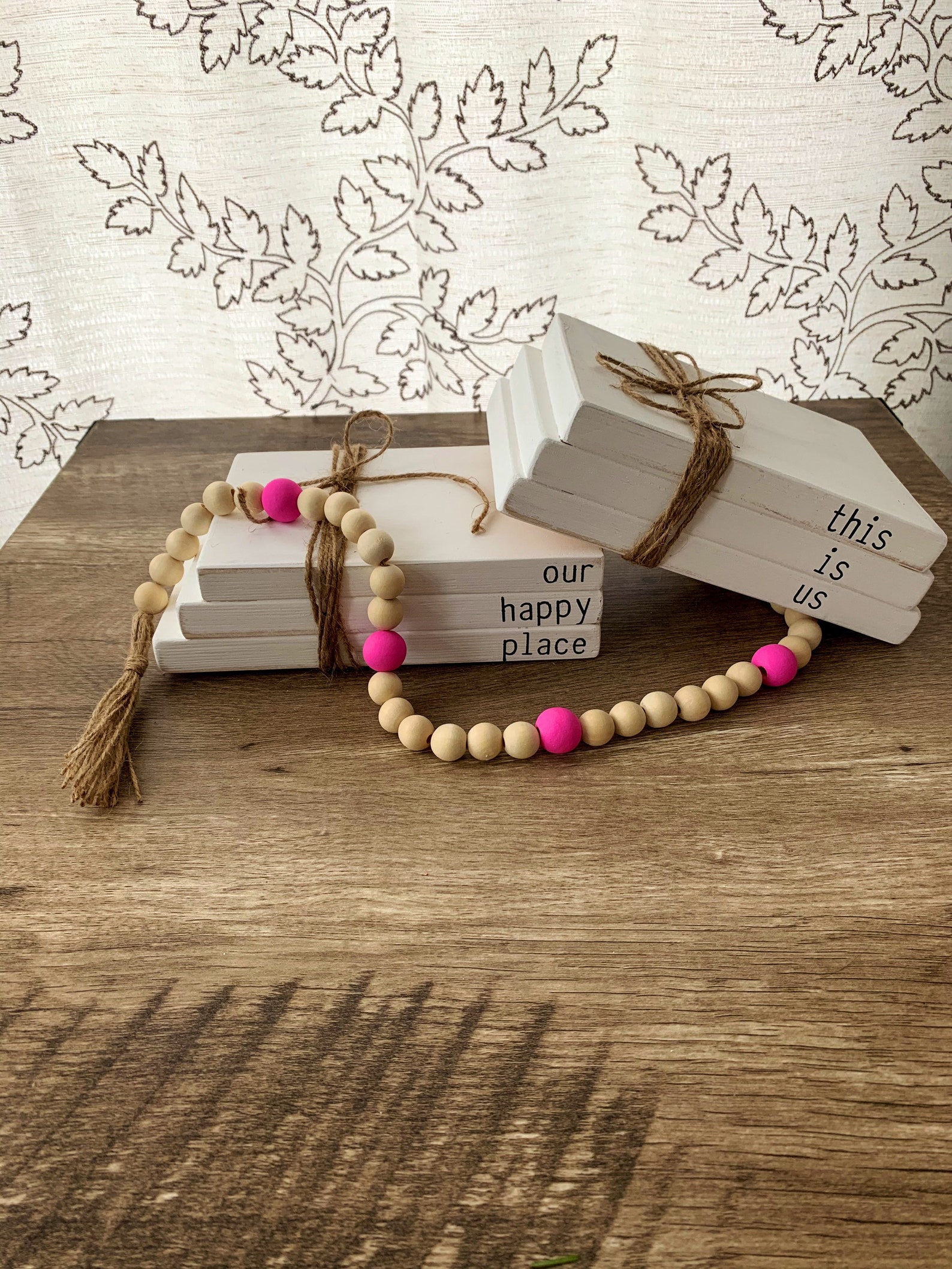 Valentines bead garland valentine garland farmhouse | Etsy