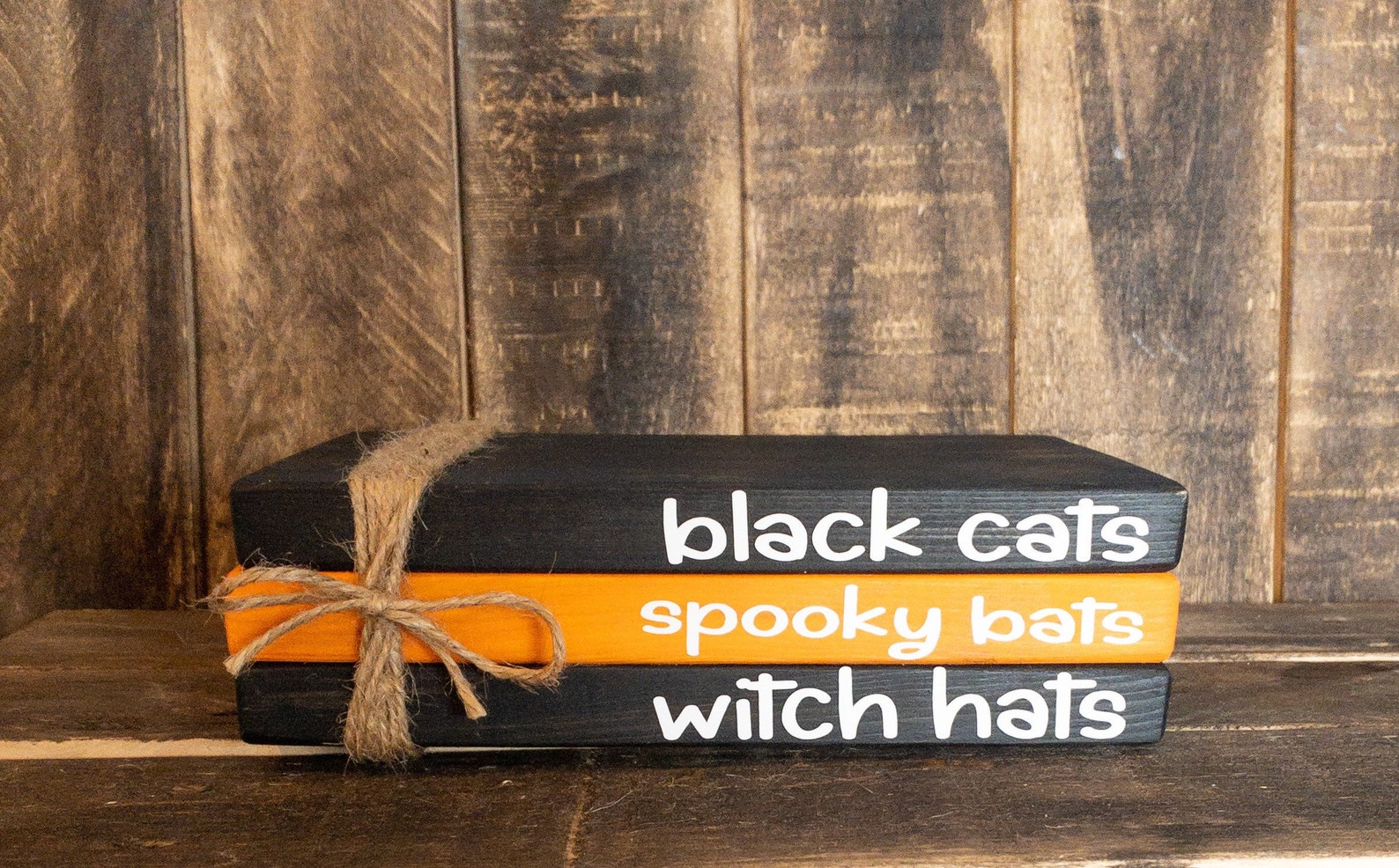 LARGE Halloween Book Stack Bookshelf Decor Fall Decorative - Etsy